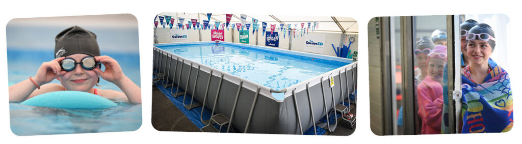 Primary school swimming on the playground - Swim:ED