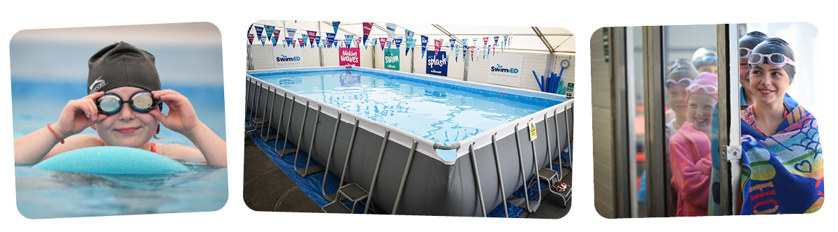 Primary school swimming on the playground - Swim:ED